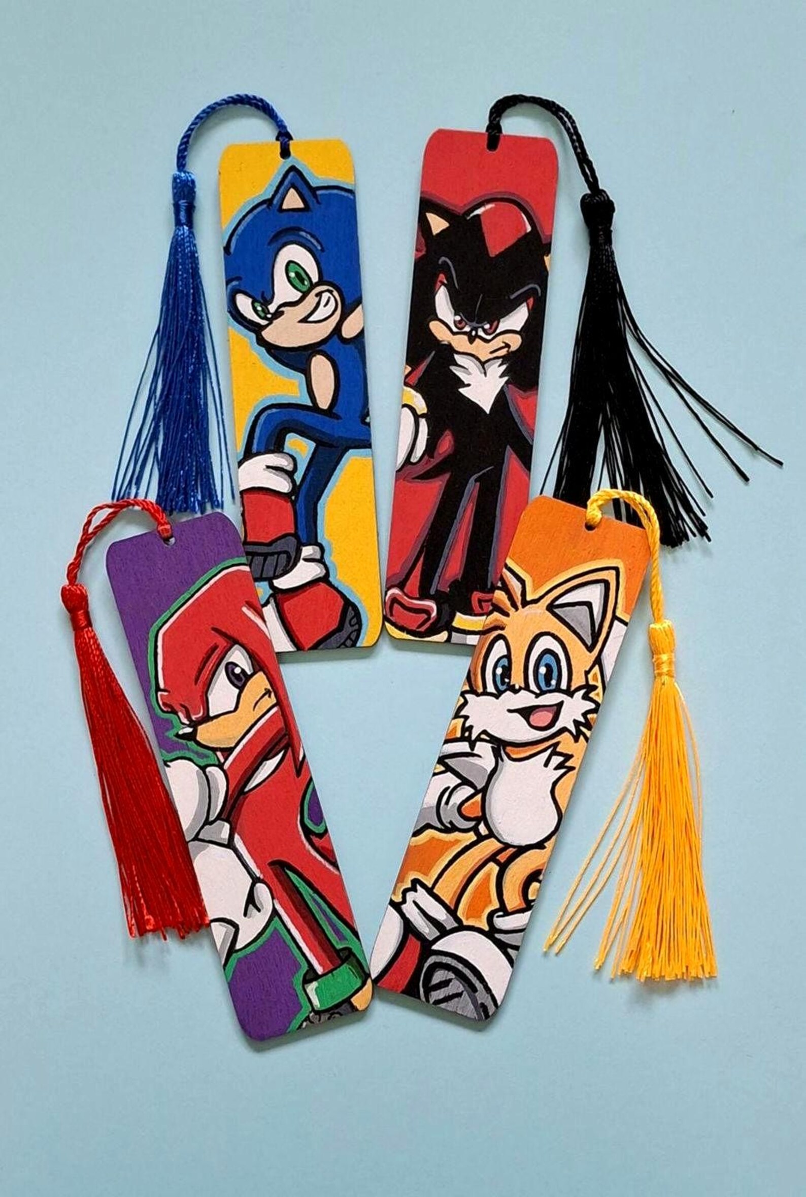 Hand-painted Sonic the Hedgehog Wooden Bookmarks - Etsy UK