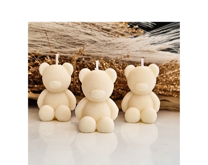 Mini Bear Candle | Teddy Bear Candle | Baby Shower | Small Candles ...
