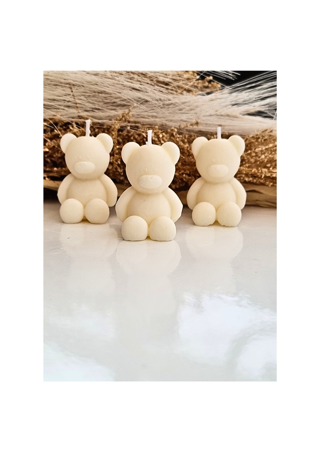 Baby Shower Mini Teddy Bear Pillar Candles for Baby Shower Party Favour ...