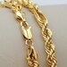 14K Solid Gold Rope Chain Necklace, Real 14K Gold Rope Chain, Specialty ...