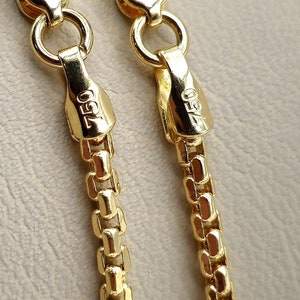 18K Solid Yellow Gold Box Chain Necklace (2mm Thick) - Etsy