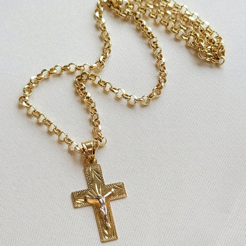 Double Cross Chain Necklace - Etsy