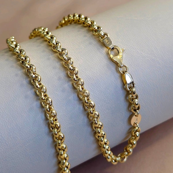 Solid 18k Gold Rolo Bracelet - Etsy