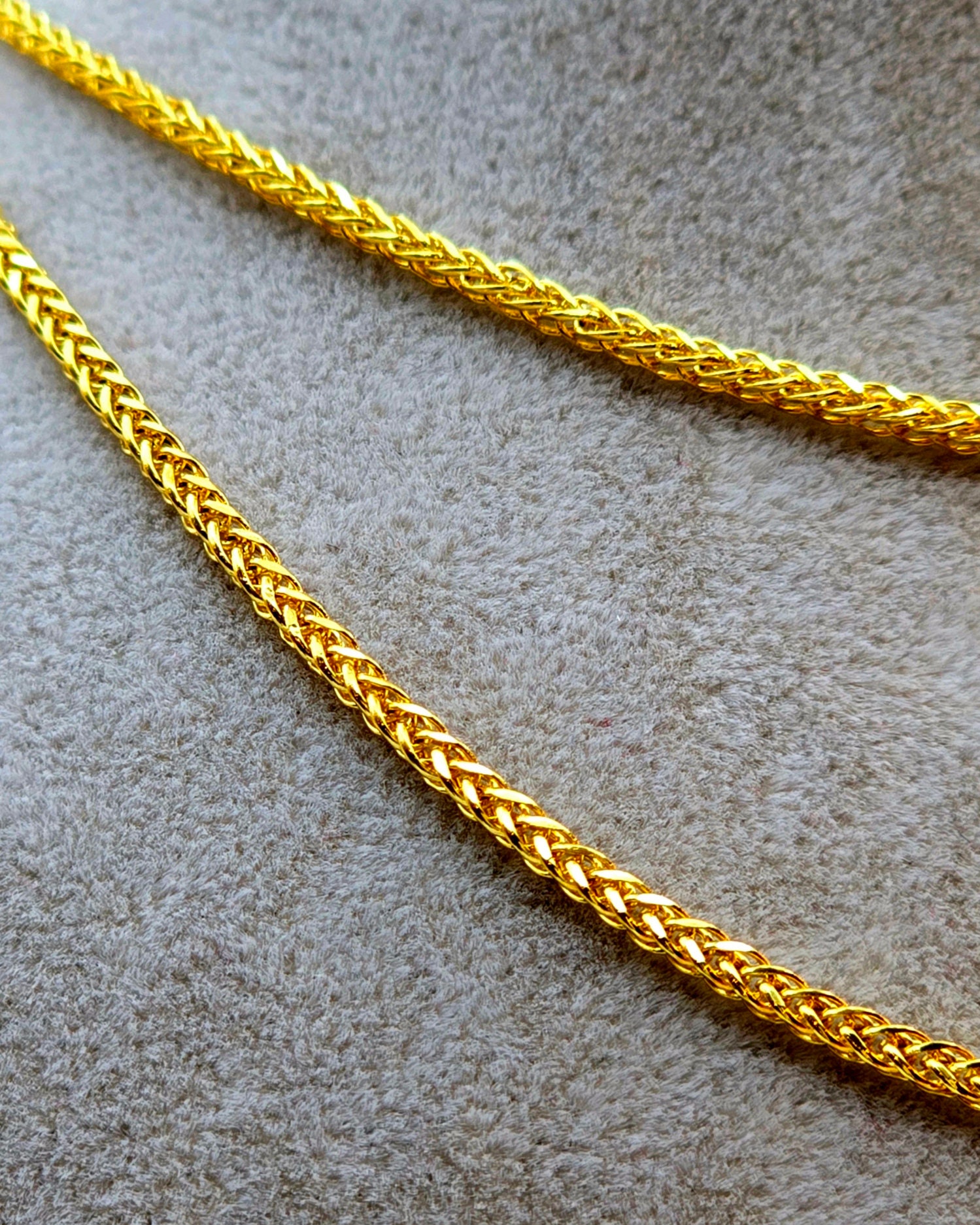 18K Solid Gold Foxtail Chain Necklace: Wheat Chain (2mm Thick) - Etsy