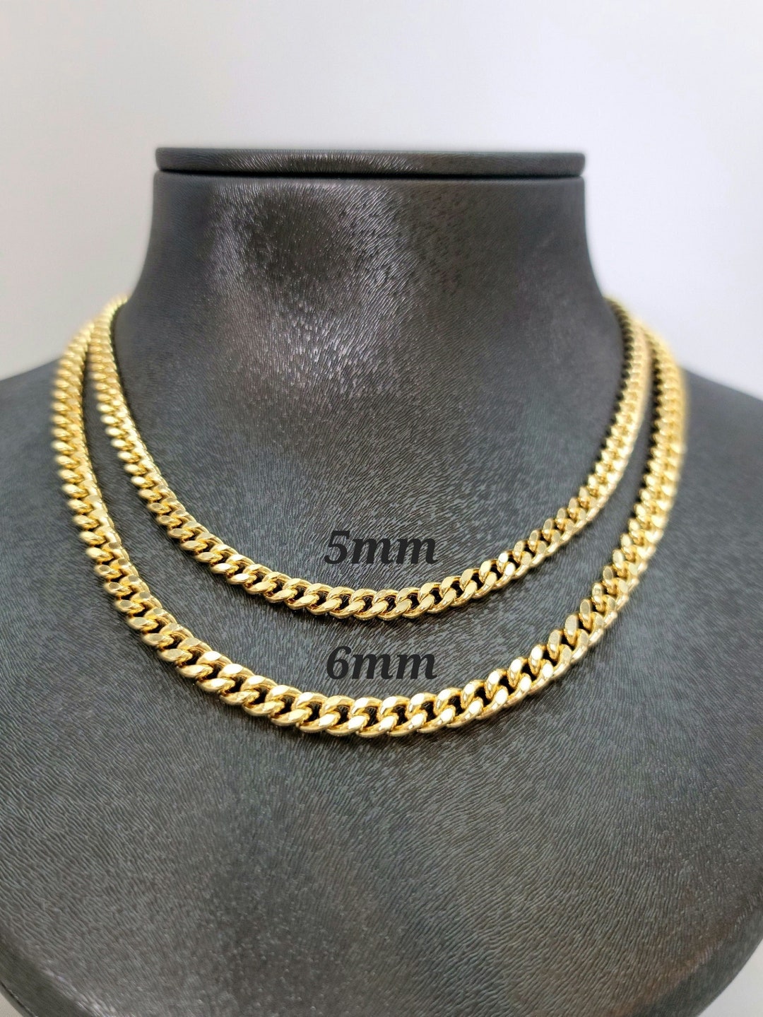 14K Solid Gold Miami Cuban Curb Chain Necklace/ Heavy 14K - Etsy