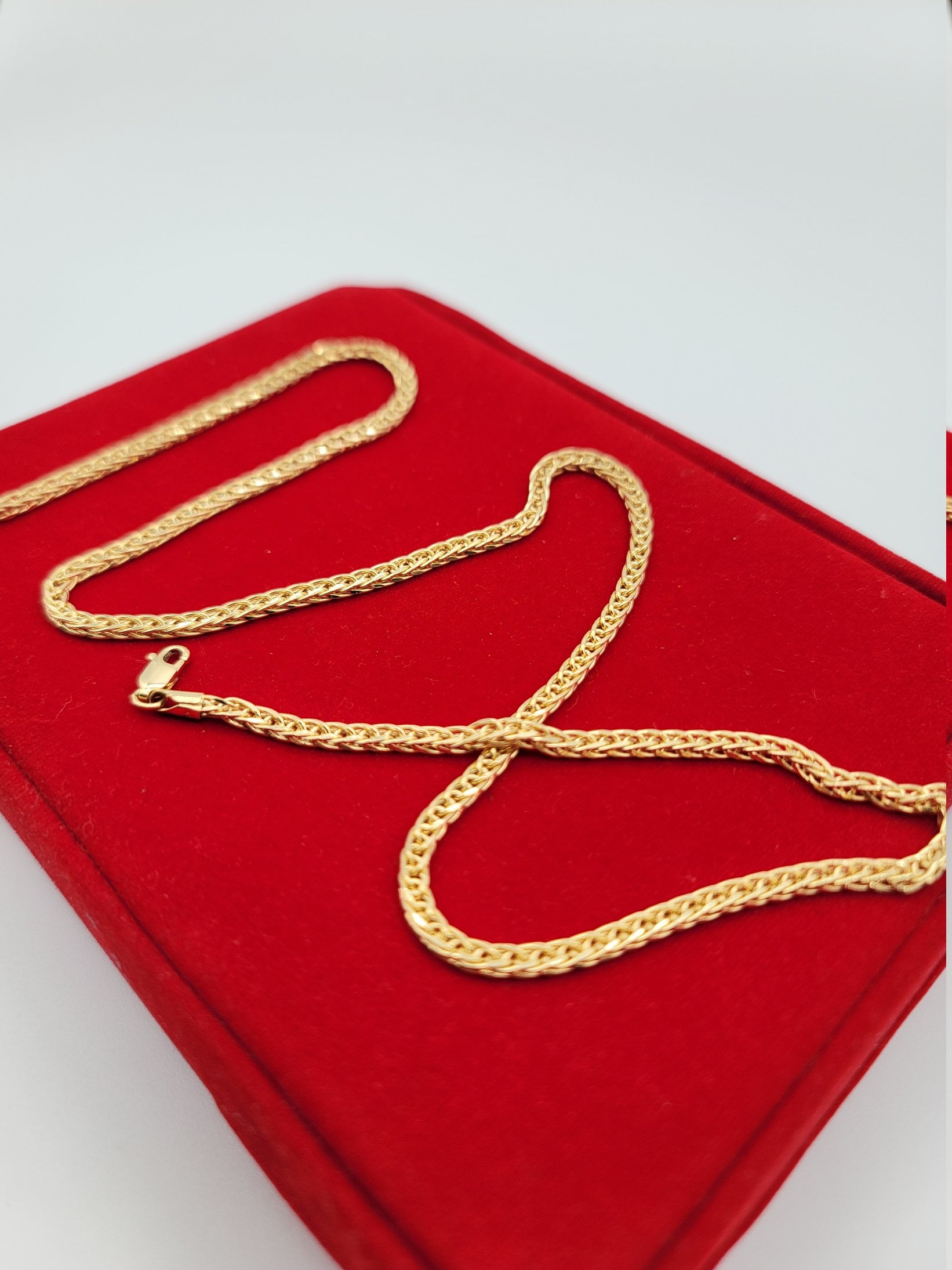 14K Solid Gold Foxtail Style Chain Gram Weight: 8.40g - Etsy