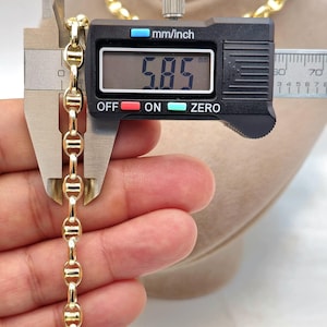 18K Solid Gold Anchor Chain Necklace: Mariner Style, Unisex (5.85mm ...