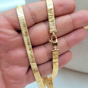 14K Solid Gold Herringbone Chain Necklace, Specialty New Design ...