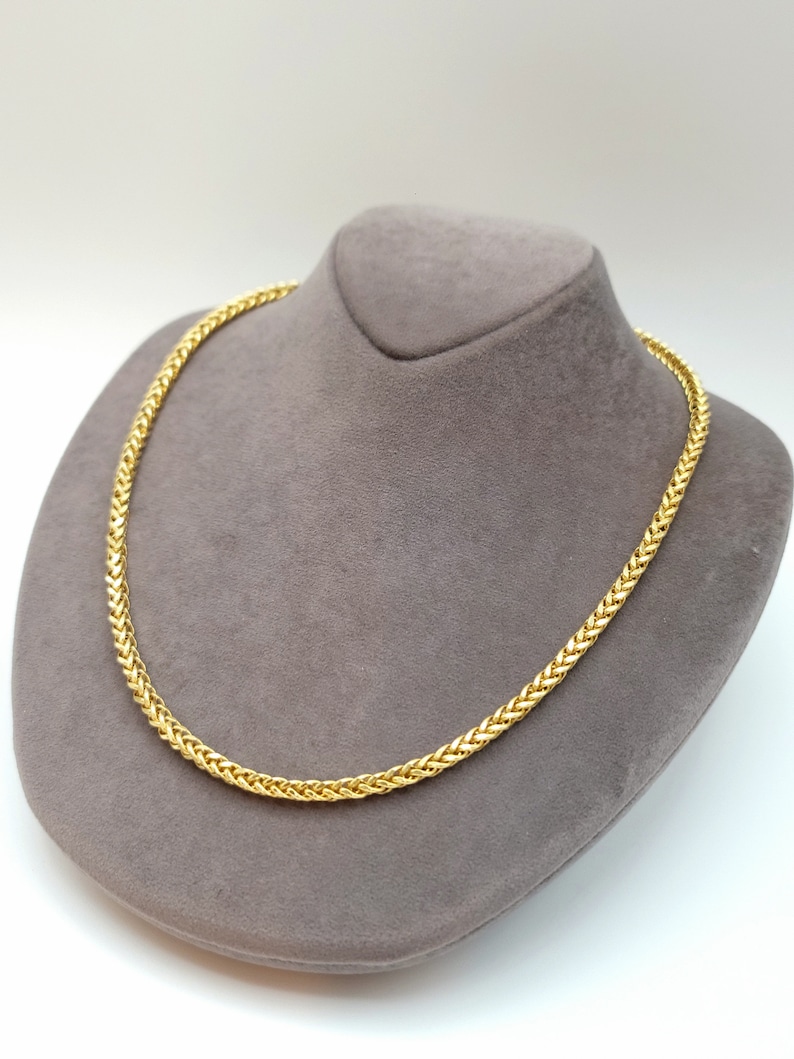 14K Solid Gold Franco Chain Necklace/ Yellow Real 14K Franco/ - Etsy