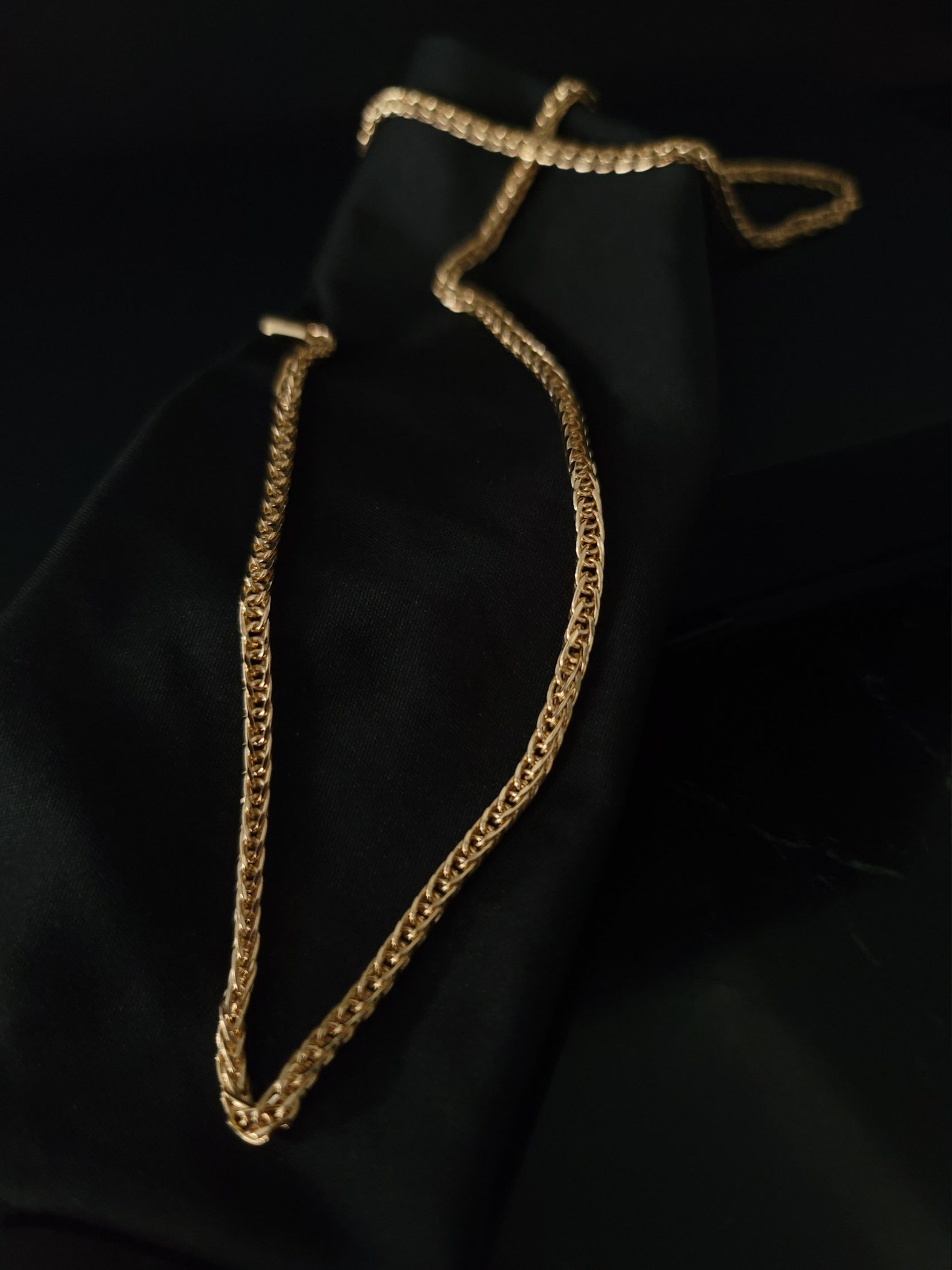 14K Solid Gold Foxtail Style Chain, Gram Weight: 8.40g , 21.5", 3mm - Etsy