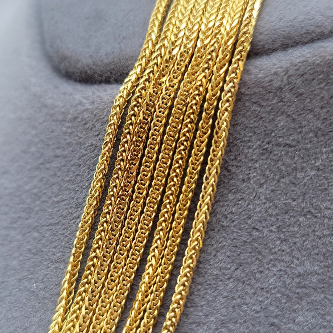 18KT Solid Gold Franco Box Chain - 18KT Franco/foxtail Chain - Franco ...