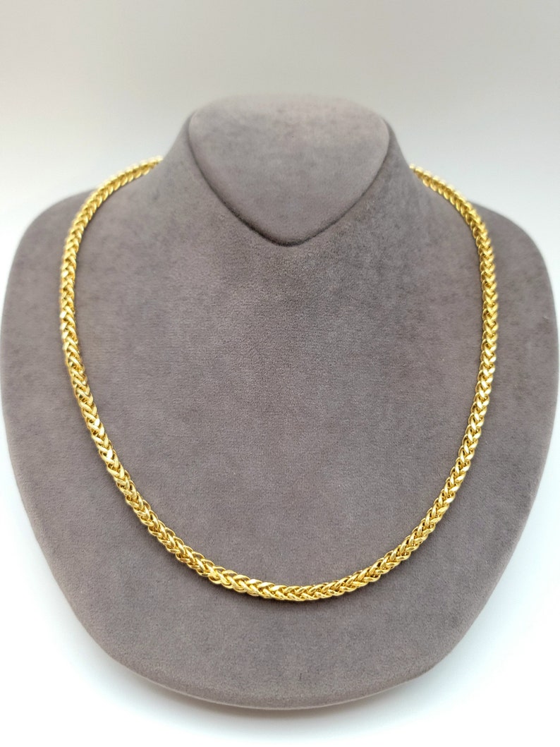 14K Solid Gold Franco Chain Necklace/ Yellow Real 14K Franco/ - Etsy