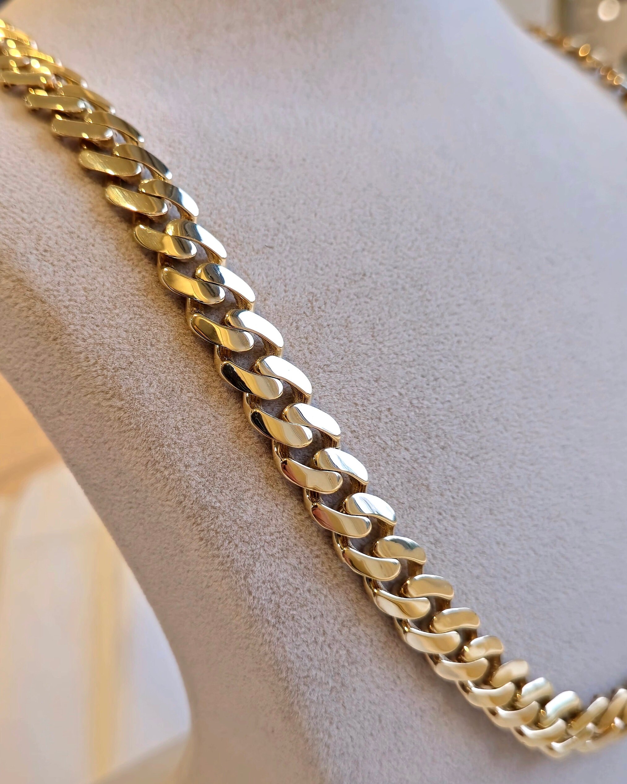 14K Solid Gold Miami Cuban Chain Necklace - Heavy Curb Link - Etsy