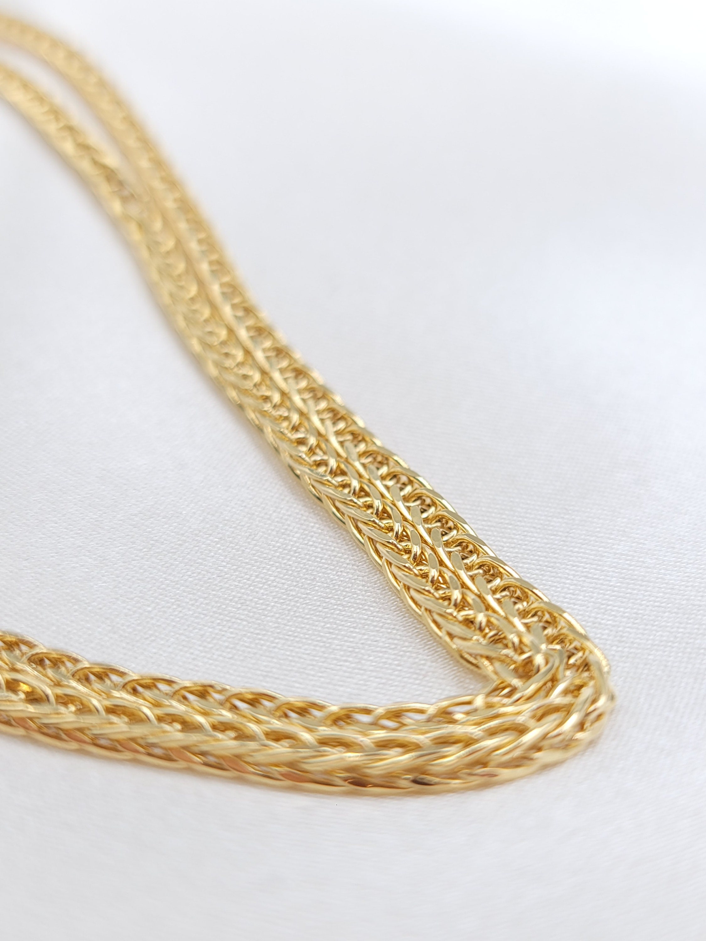 14K Real Solid Gold Franco Chain /smooth and Shiny/ | Etsy