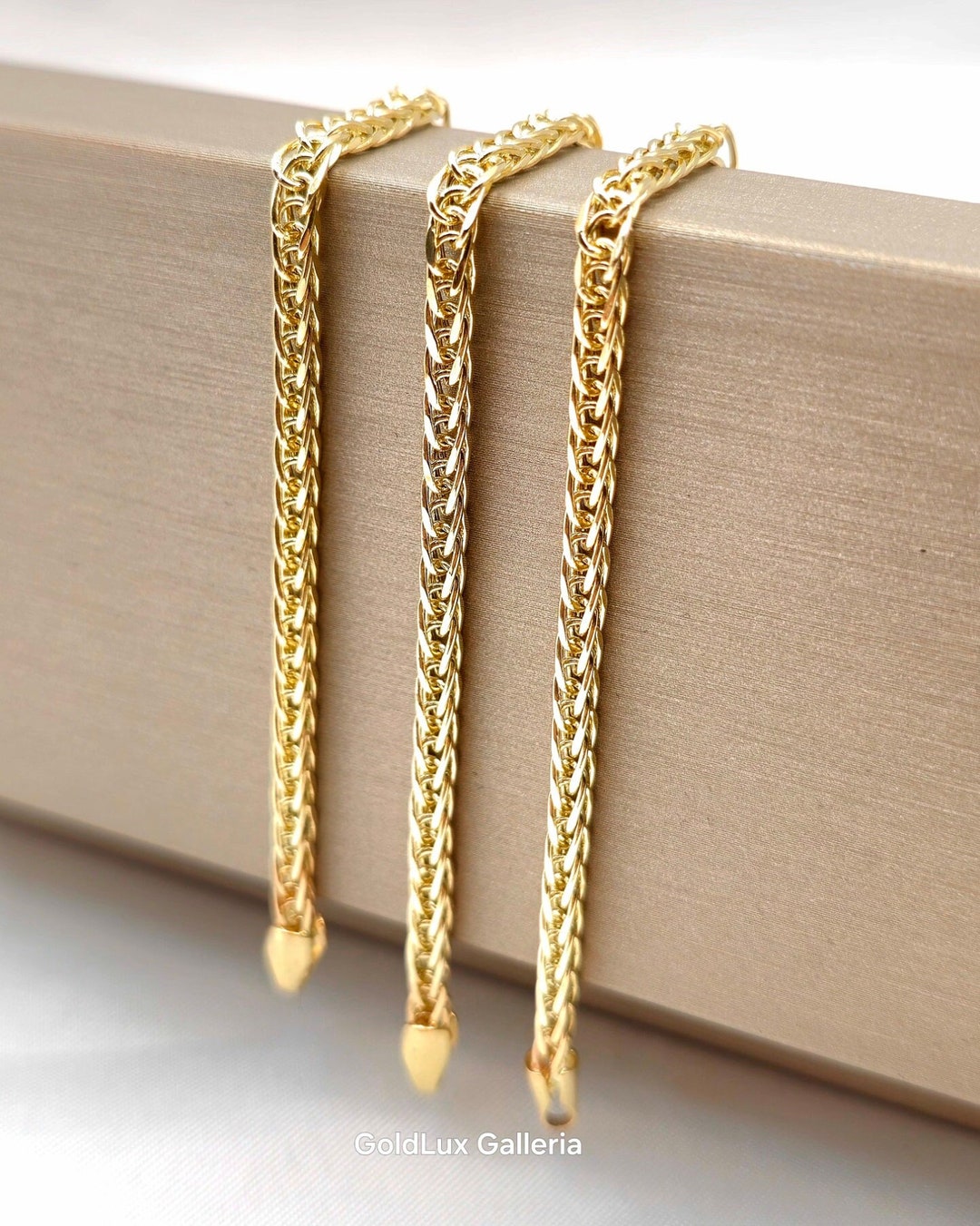 14K Solid Gold Foxtail Anklet: Real Yellow Gold Chain (3mm Thick) - Etsy