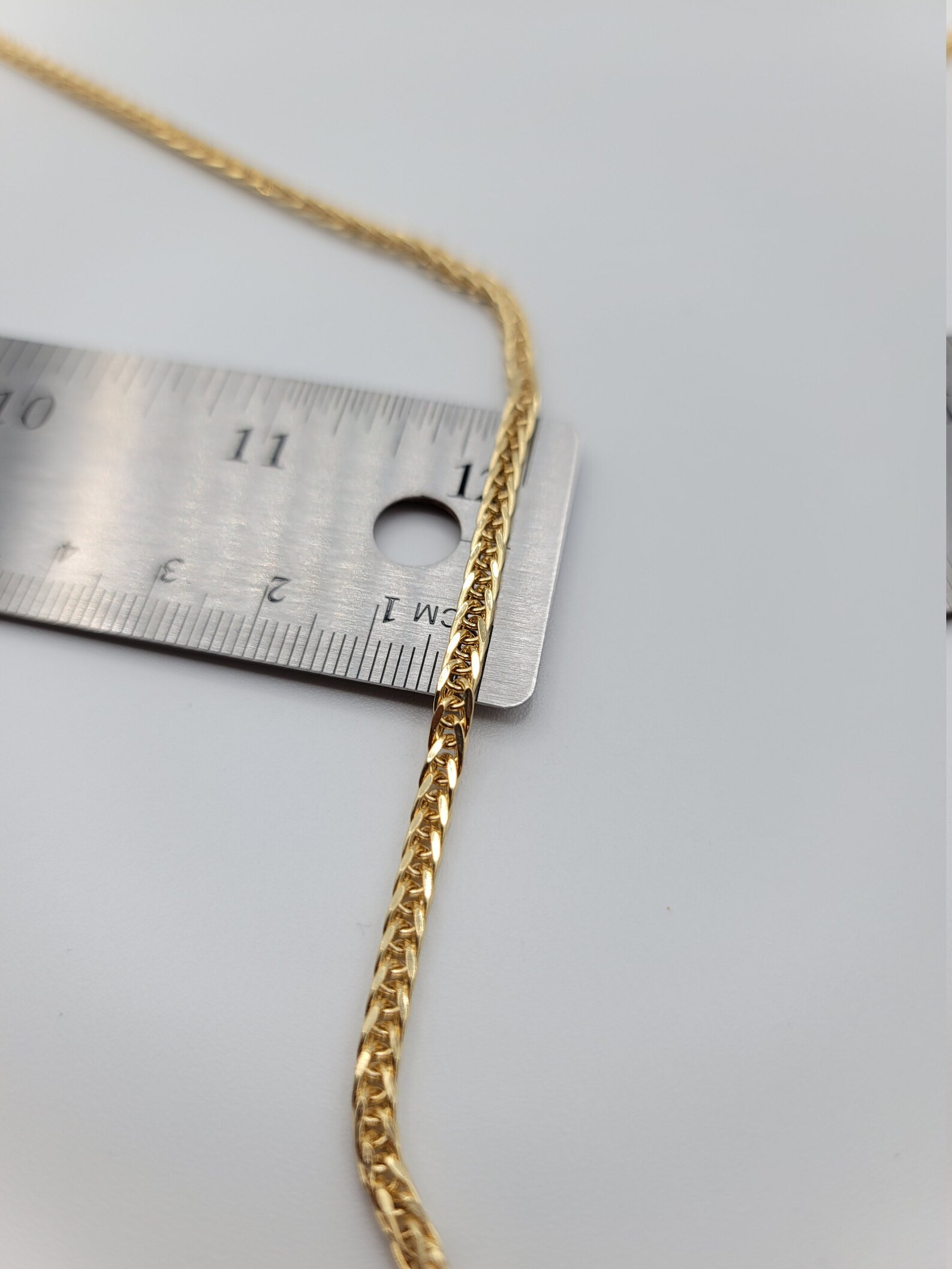 14K Solid Gold Foxtail Style Chain, Gram Weight: 8.40g , 21.5", 3mm - Etsy