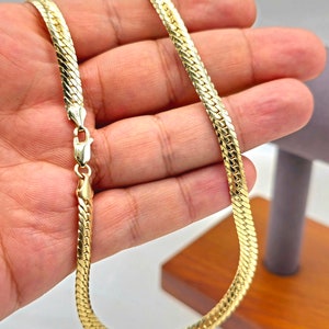 Pure 14K Solid Gold Curb Chain Necklace, 14K Solid Gold Curb Link Chain ...