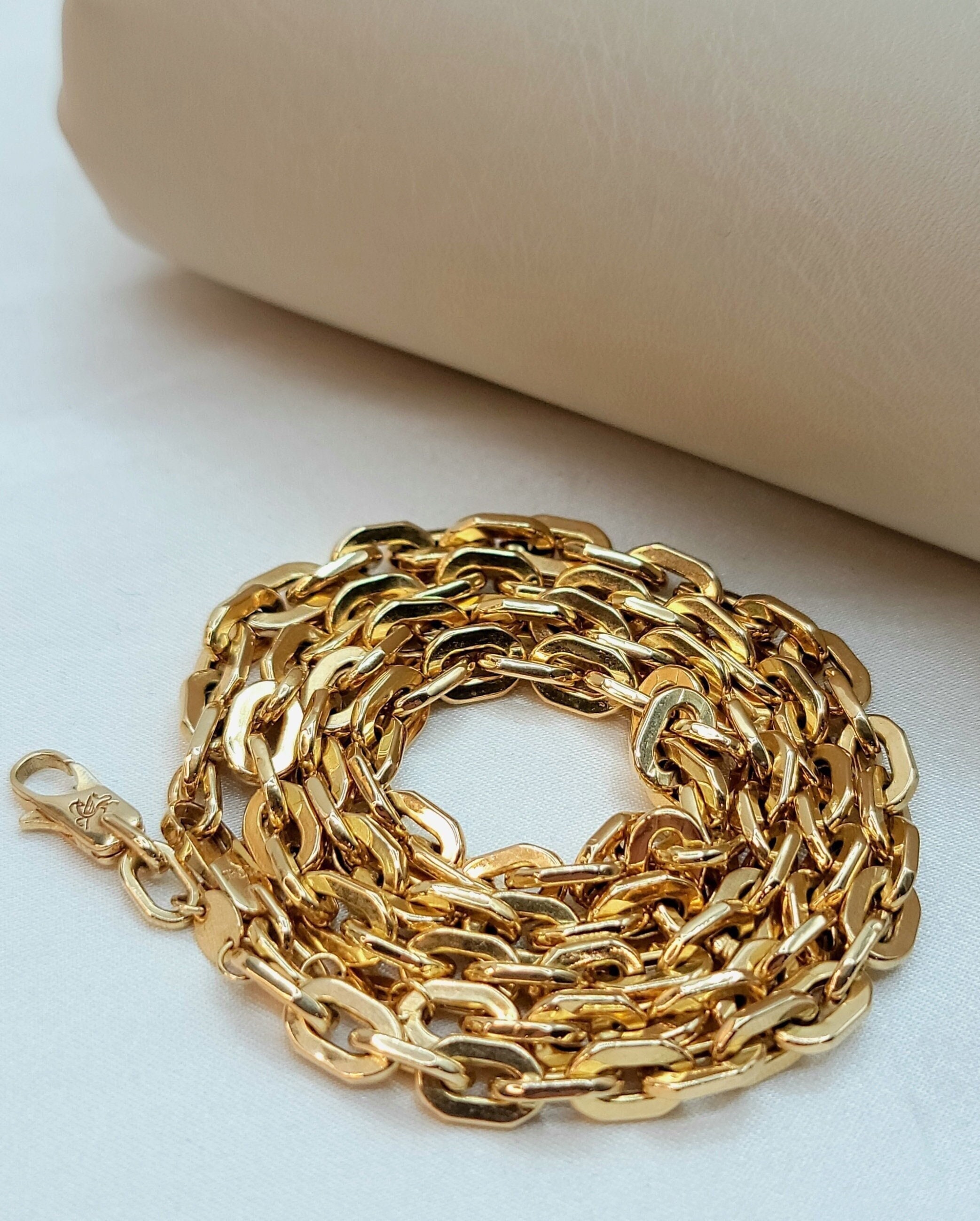 Pure 18K Solid Gold Cable Chain Necklace 18K Gold Cable Link Chain for Men Women 6.5mm 18 26 Inches Real 18K Gold Chain for Him her Etsy