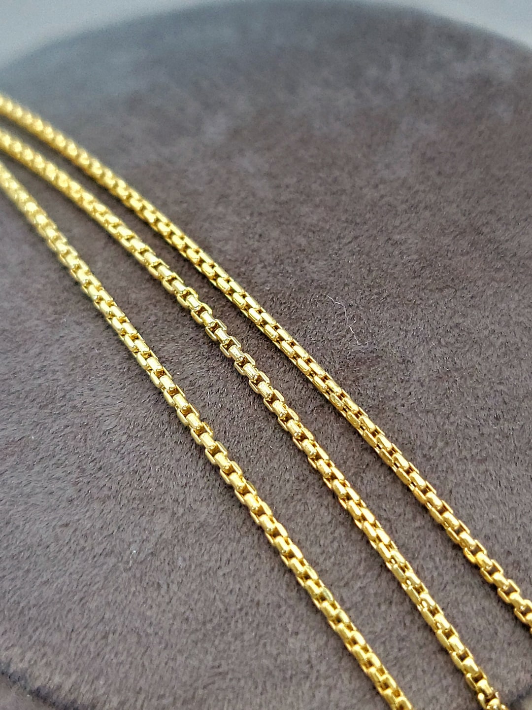 18K Solid Gold Box Chain Necklace: Diamond-cut Yellow Gold - Etsy