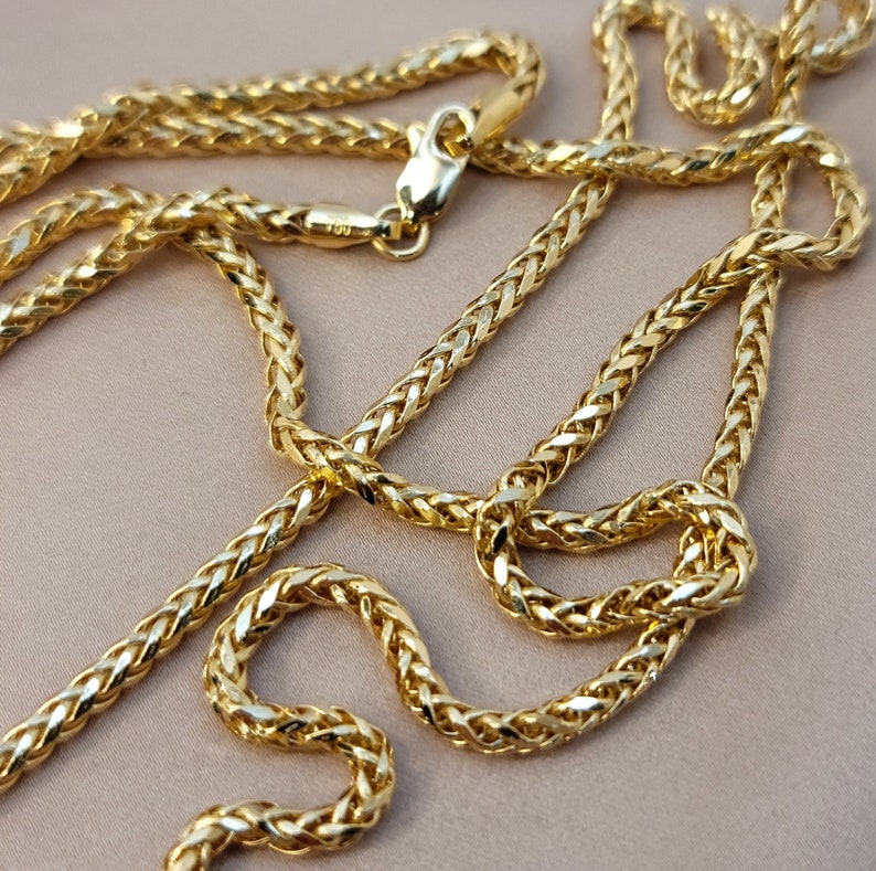 18K Solid Gold Franco Chain Necklace Real 18K Gold Franco - Etsy