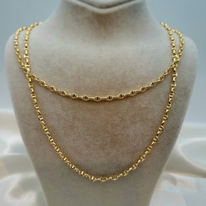 18K Solid Gold Anchor Chain Necklace - 4.5mm Thick Mariner Chain ...