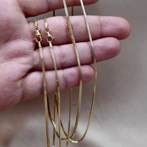 18K Solid Gold Box Bismark Chain, Bismark Mesh Necklace Chain, Real 18K ...