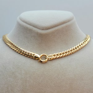 Pure 18K Solid Gold Curb Chain Necklace, 18K Solid Gold Curb Link Chain for Men/women, 7.3mm_16 ...