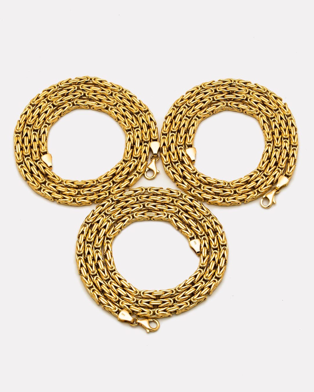 14K Gold Byzantine Chain Necklace: Solid Yellow Gold, 4MM Unisex - Etsy