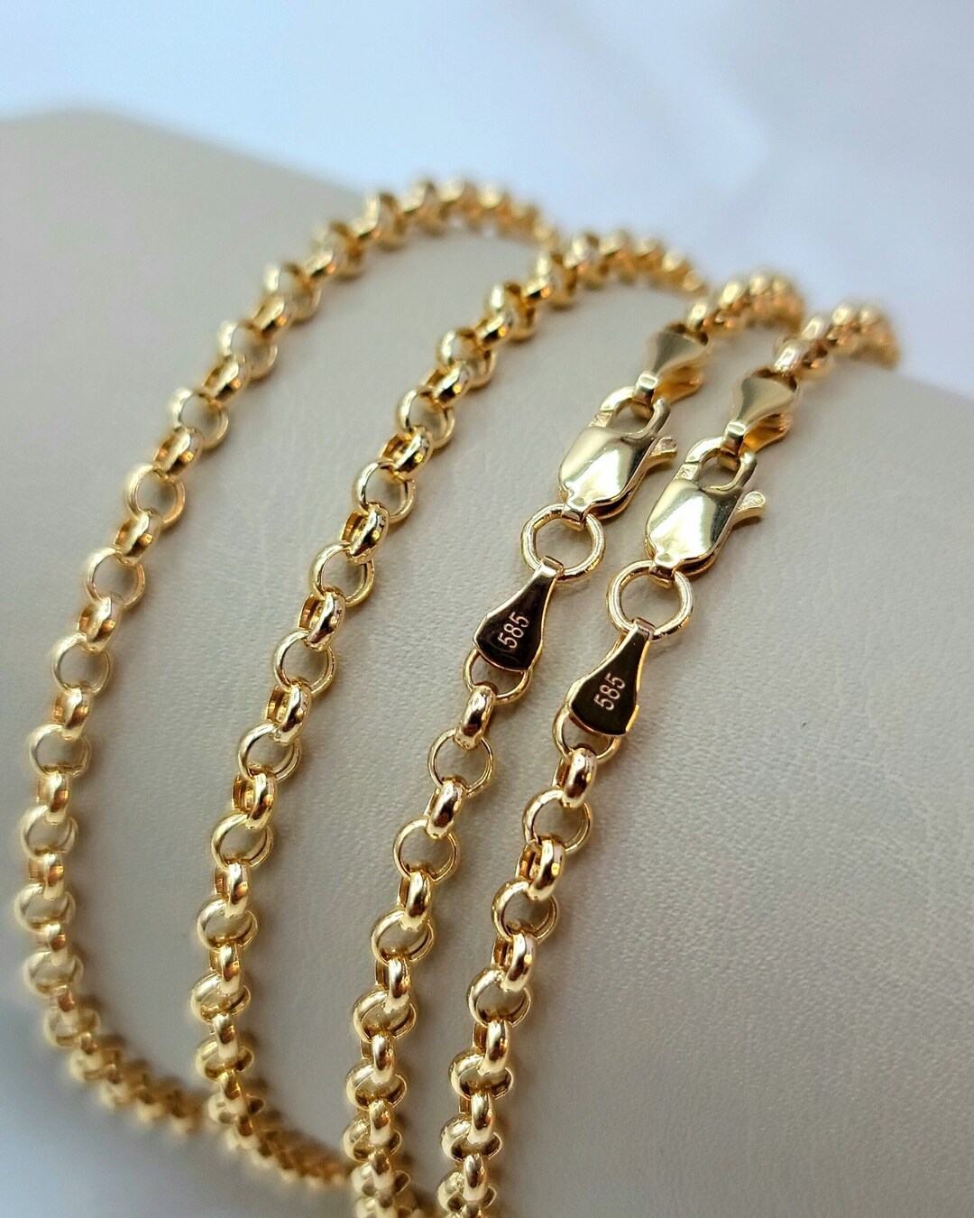 14K Solid Gold Rolo Chain Necklace, Real 14K Gold Rolo Link Chain, Rolo ... 14K Solid Gold Rolo Chain Necklace, Real 14K Gold Rolo Link Chain, Rolo ...