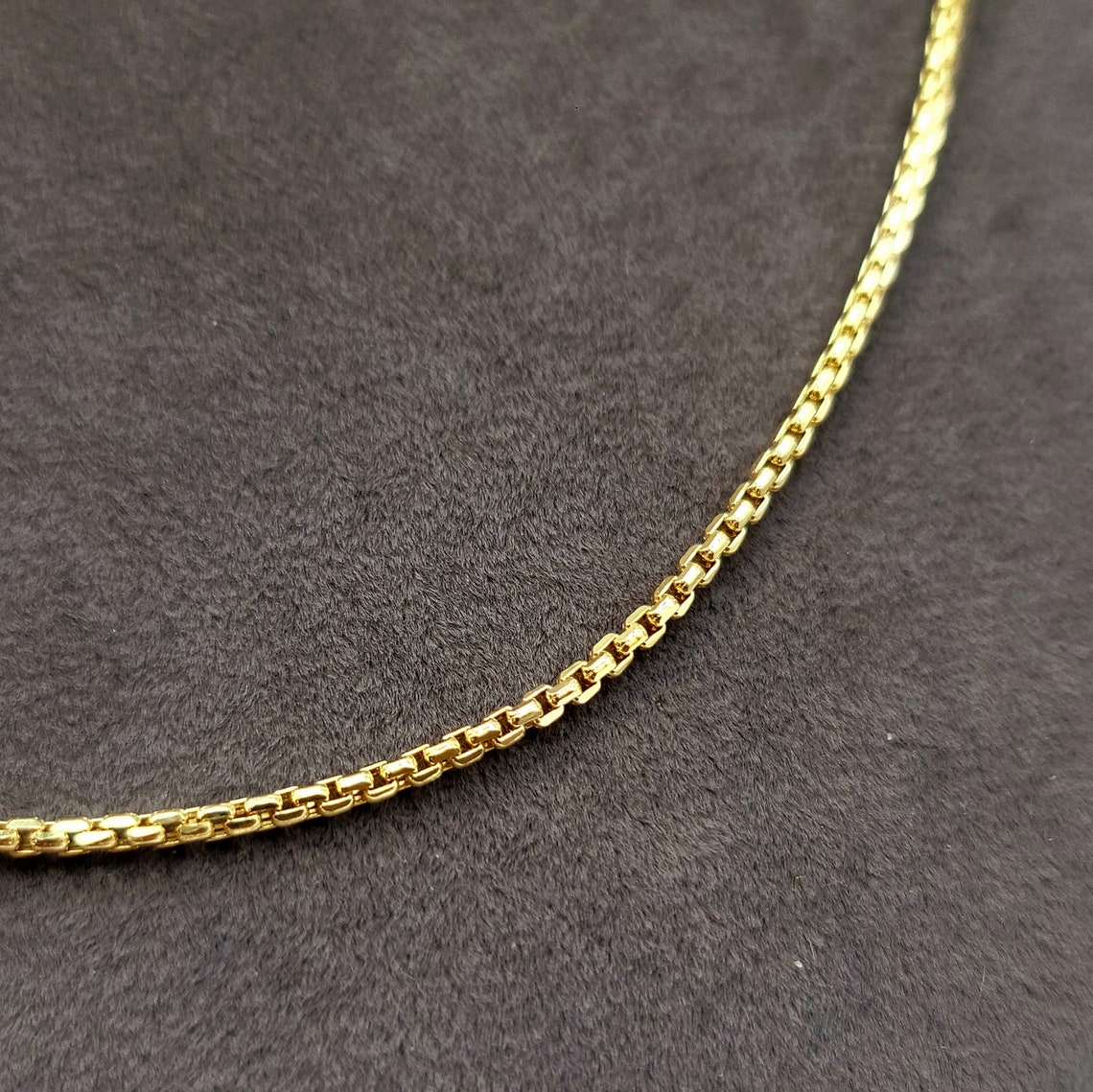 14K Solid Gold Box Chain Necklace/ 19.75 to 23.75 - Etsy