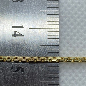 18K Solid Yellow Gold Box Chain Necklace, Real 18K Gold Box Chain for ...