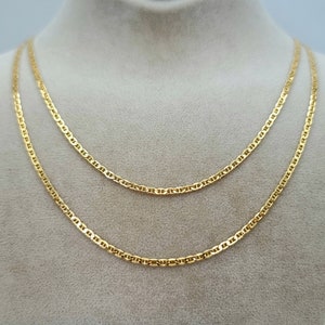 18K Solid Gold Anchor Chain Necklace, 3mm Mariner Chain - Etsy