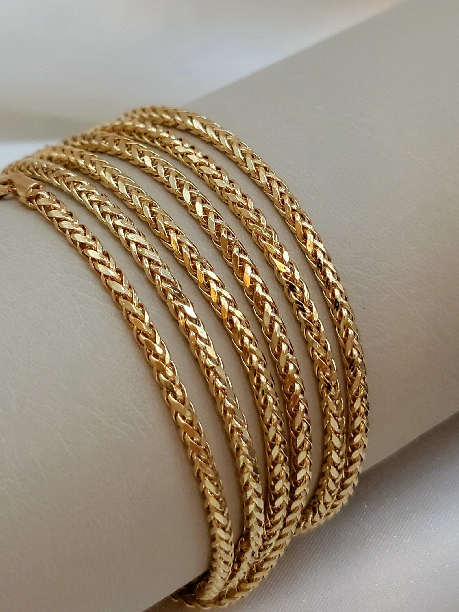 18K Solid Gold Franco Chain Necklace Real 18K Gold Franco - Etsy