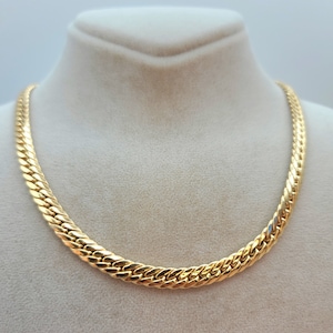 Pure 18K Solid Gold Curb Chain Necklace, 18K Solid Gold Curb Link Chain ...