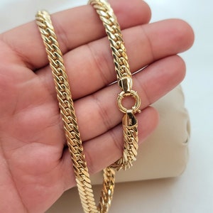 Pure 18K Solid Gold Curb Chain Necklace, 18K Solid Gold Curb Link Chain ...