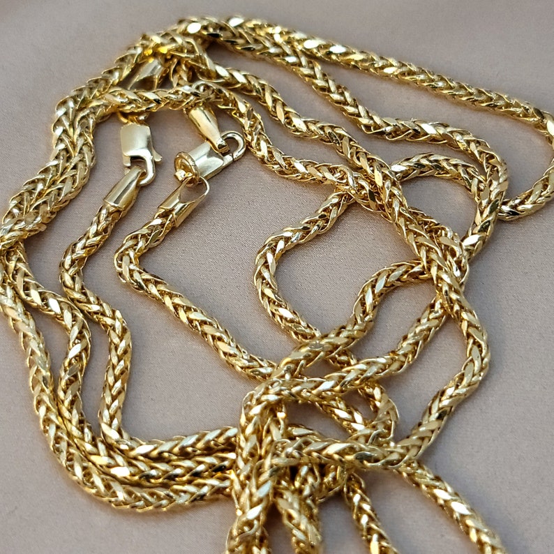 18K Solid Gold Franco Chain Necklace Real 18K Gold Franco - Etsy