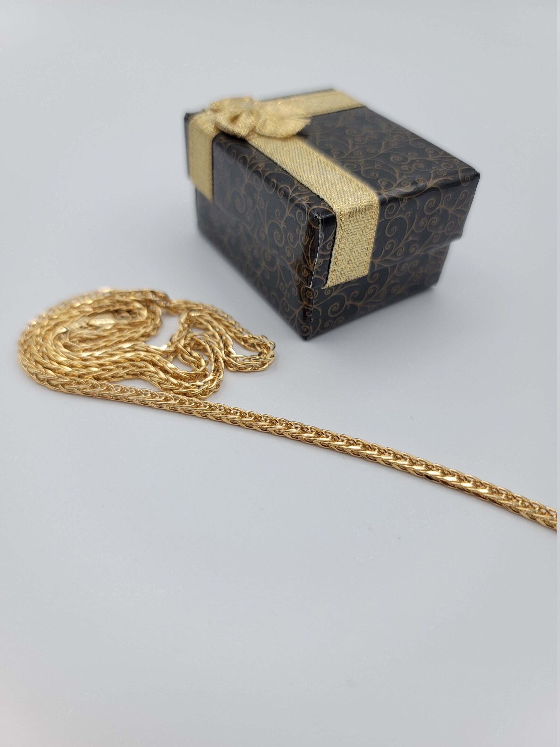 14K Solid Gold Foxtail Style Chain, Gram Weight: 8.40g , 21.5", 3mm - Etsy