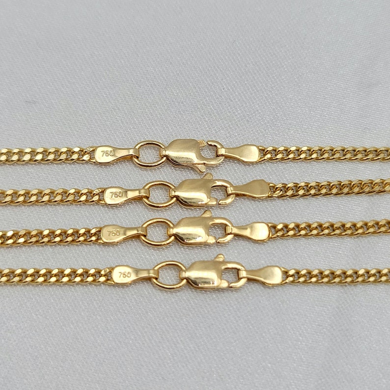 18K Solid Gold Miami Cuban Link Chain Necklace/18k Gold Yellow - Etsy
