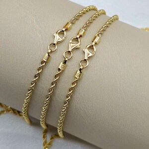 18K Solid Gold Rope Chain Necklace: Twisted Yellow Gold, 18 Inch - Etsy