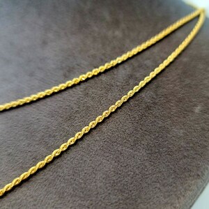 18K Solid Gold Rope Chain Necklace: Twisted Yellow Gold, 18 Inch - Etsy