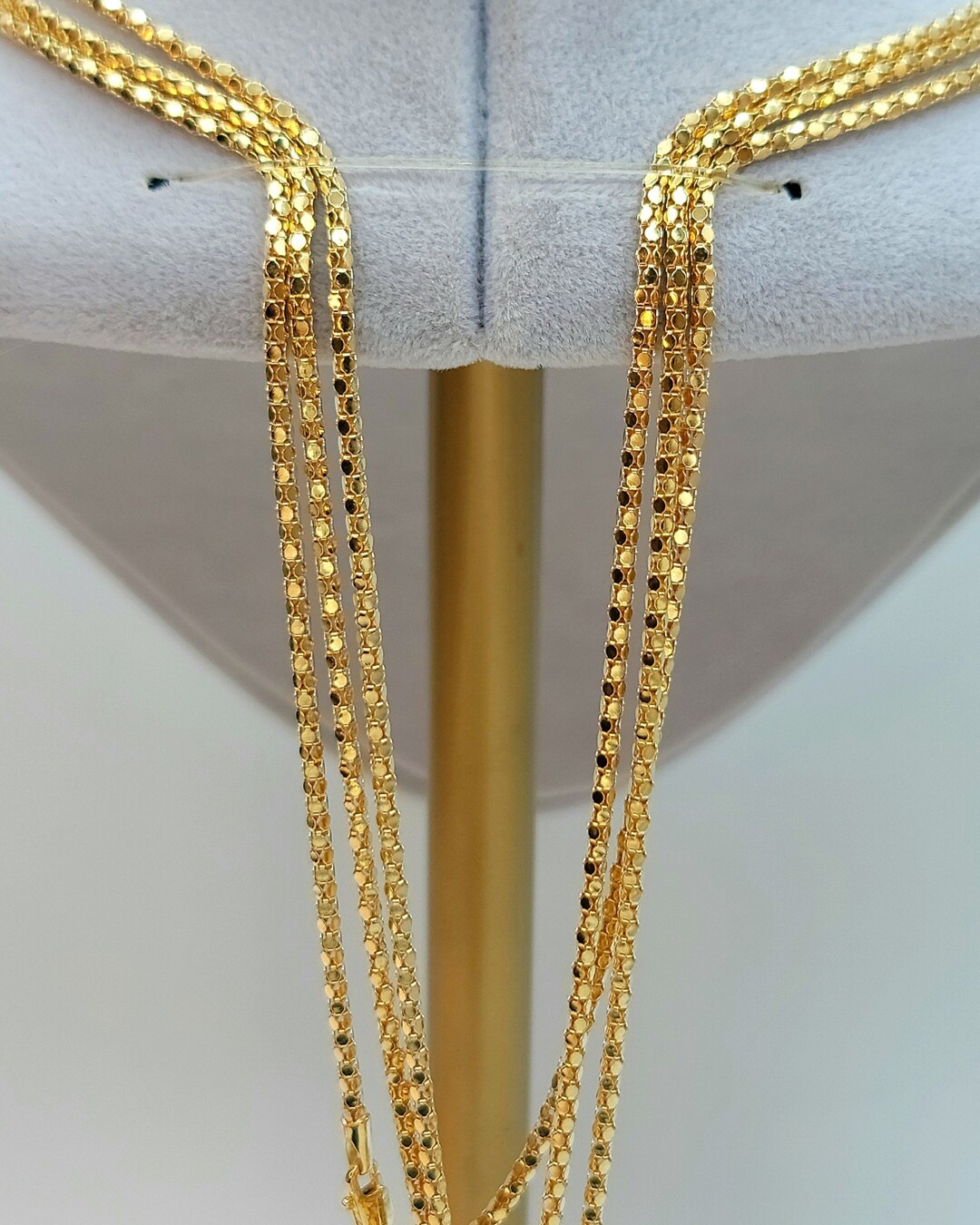 14K Solid Gold Bead Chain Necklace, Ball and Bead Chain, 14K Real Gold ...