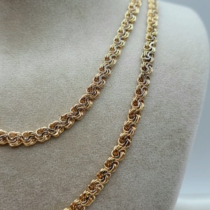 18K Solid Gold Twisted Curbed Cable Chain Necklace, 18K Real Gold ...