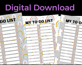 Printable TO DO LIST Pastel Digital Download - Etsy