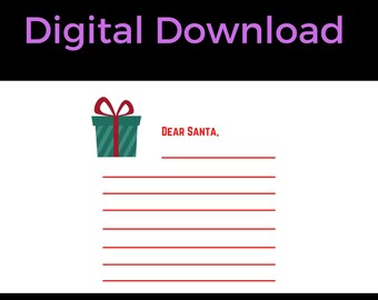 Printable Dear Santa Letter / Dear Santa Letter / Santa Letter ...