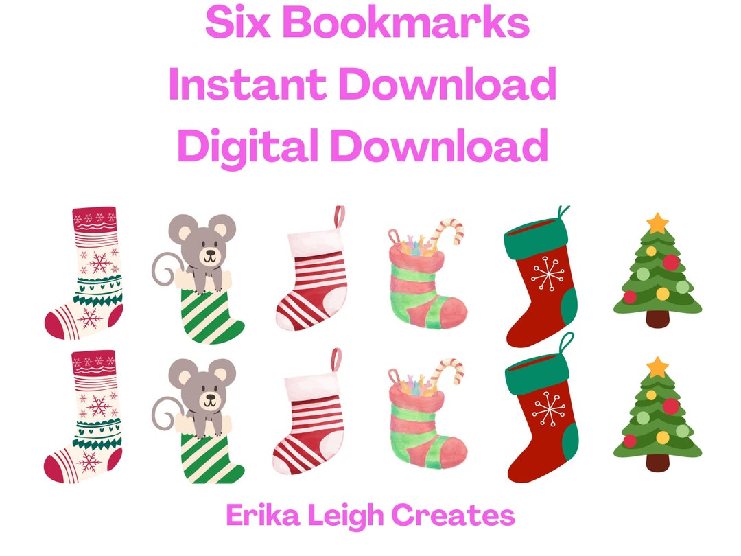 Christmas Bookmark Set: Instant Download for Festive Reading Delight ...