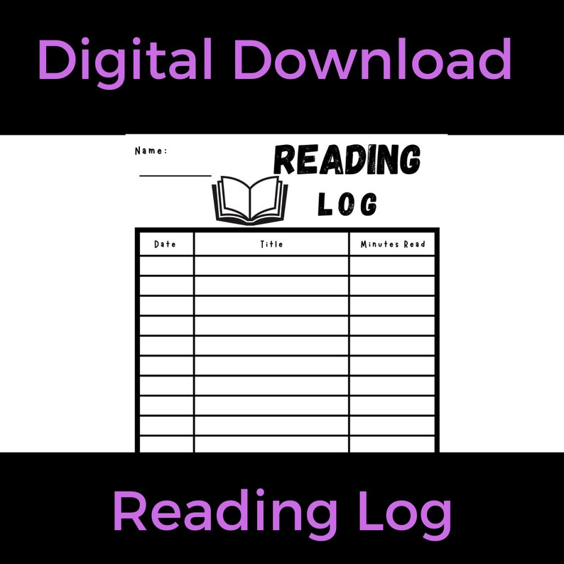 Digital Download Printable Reading Log - Etsy