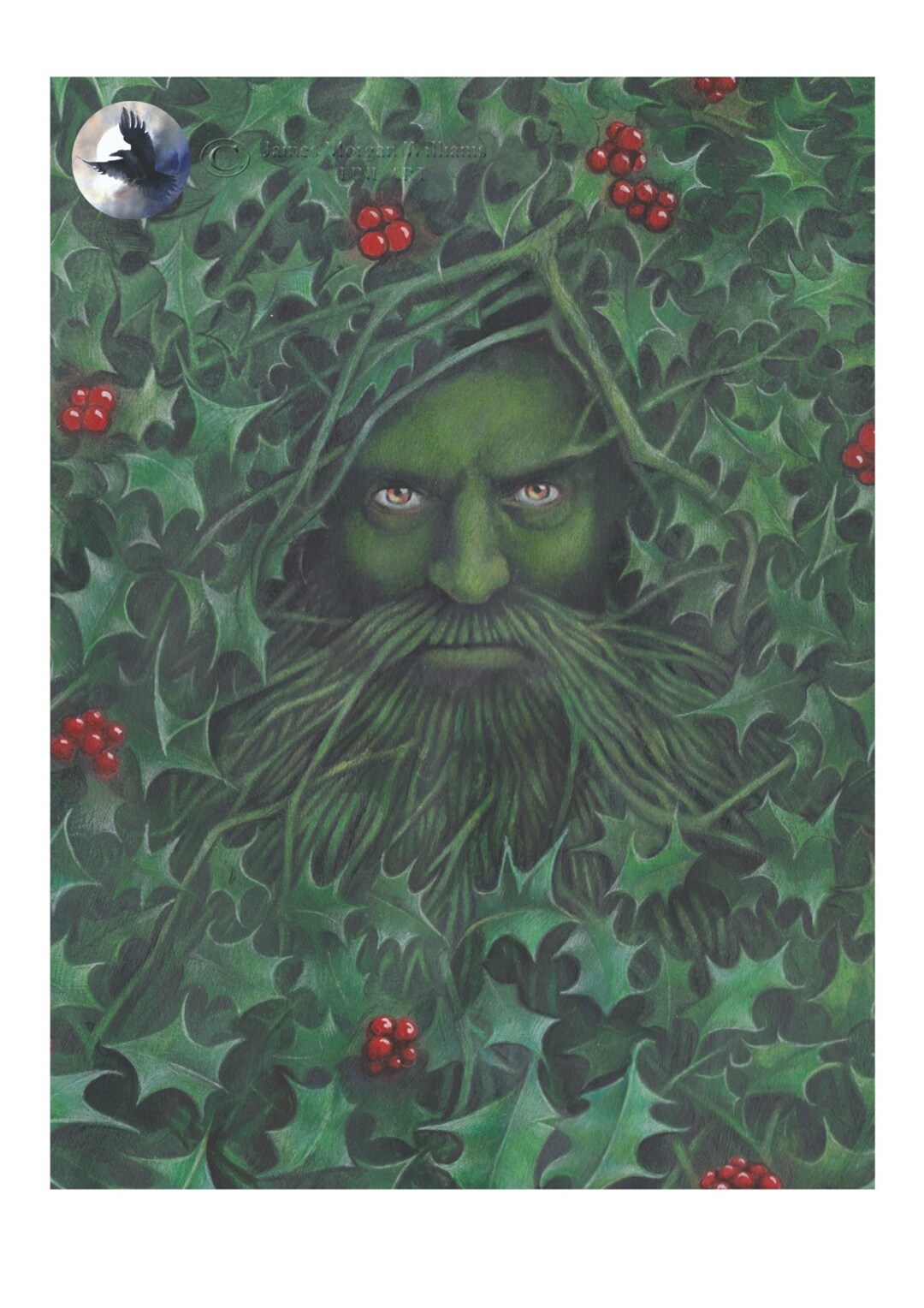 Spirit of Yule, Green Man of Winter Winter Solstice Signed Fine Art ...