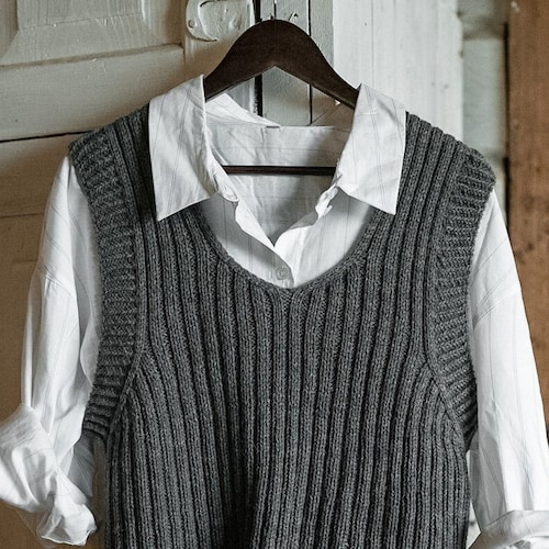 Knitting Pattern for Rock Slipover V Neck Vest Knitting | Etsy