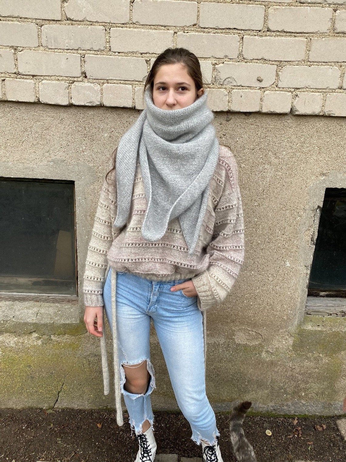 Knitting Pattern for the Ruke Shoulder Scarf, Shawl Pattern, Triangle ...