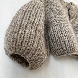 Knitting Pattern for Grey Sheep Jacket, Short Cardigan, Puffed Sleeves ...